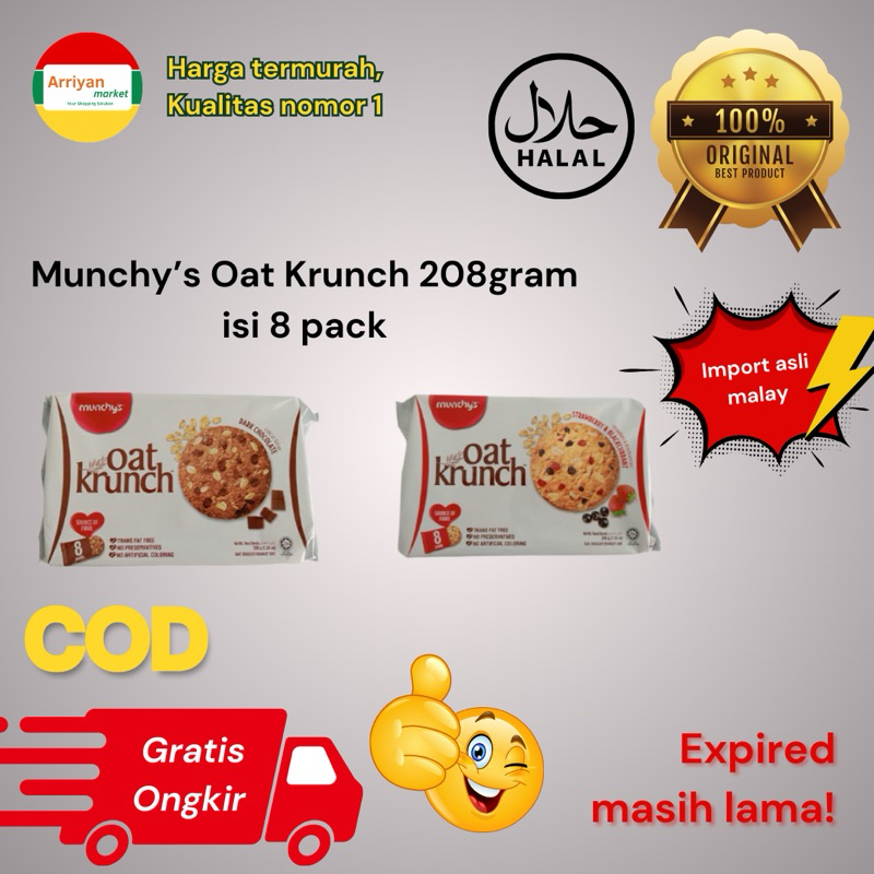 Jual Munchy's Oat Krunch 208 gram isi 8 pack, Dark Chocolate dan ...