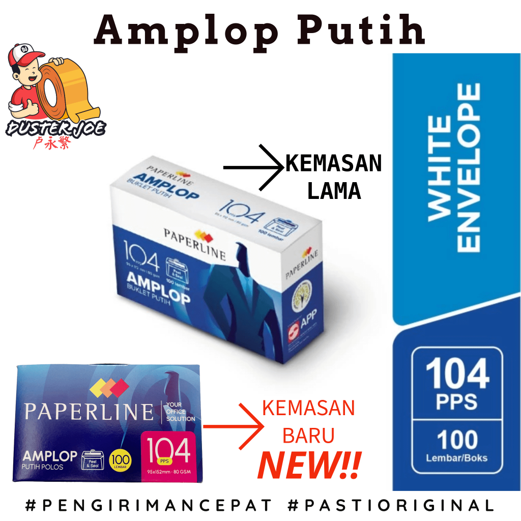 Jual Paperline Amplop Putih Polos 104 PPS PER 1 PACK | Shopee Indonesia