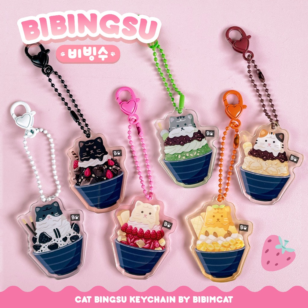 Jual Bibimcat - Bibingsu Acrylic Keychain / Cat Bingsu Keyring ...