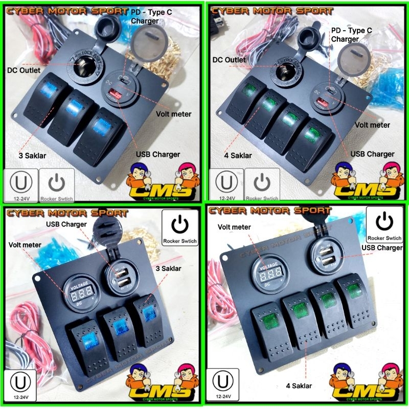 Jual Saklar mobil Universal 12v 24v saklar panel mobil. rocker arb ...