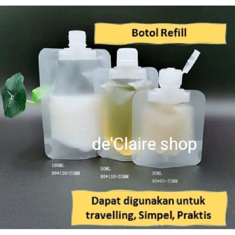 Jual Plastik Botol Refill Travel pouch 50ml &100ml | Shopee Indonesia