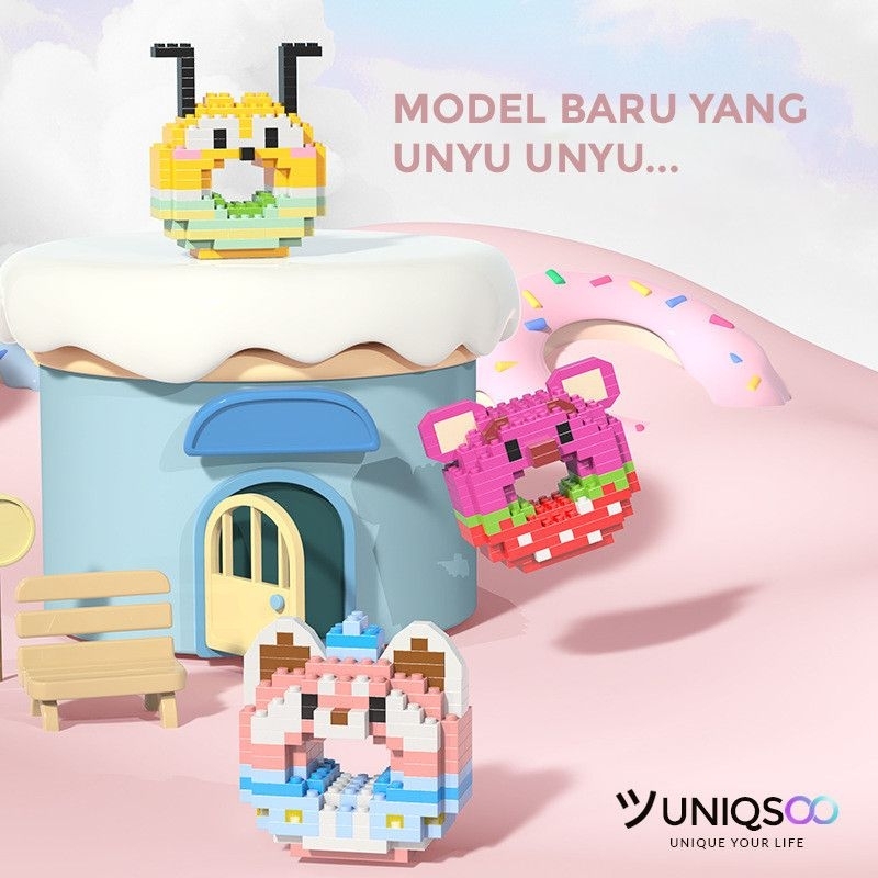 Jual New Model Donut Bricks Mainan Balok Susun Kartun / Mini Bricks ...