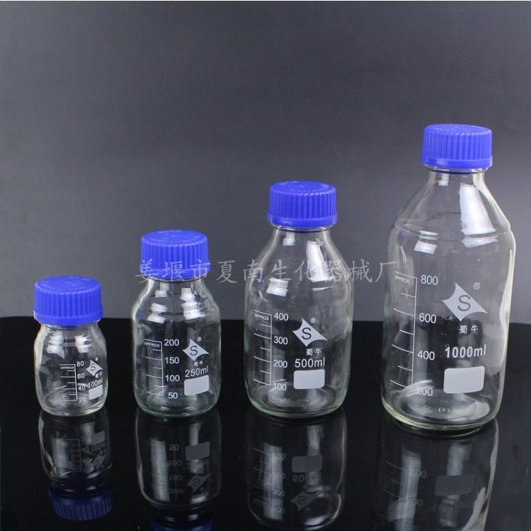 Jual Botol Reagen Kaca Bening 1000 ml Botol Sampel Laboratorium 1 Liter | Reagent Bottle ...