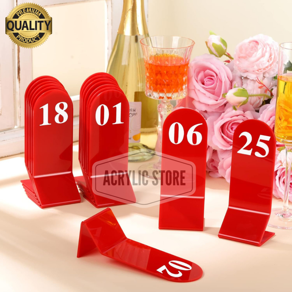 Jual NOMOR MEJA AKRILIK BERDIRI/DISPLAY NOMOR MEJA | Shopee Indonesia