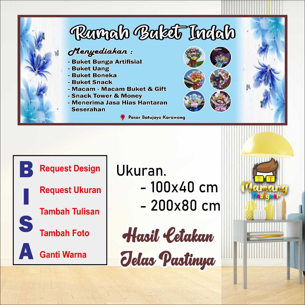Jual MMT Banner Spanduk Jasa Buat Buket Wisuda Design Warna Biru bb ...