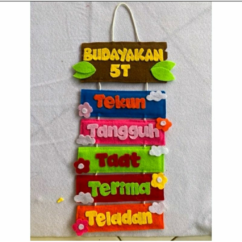 Jual HIASAN KELAS BUDAYAKAN 5T KAIN FLANEL / DEKORASI KELAS / EDUKASI ANAK / TUGAS SEKOLAH ...