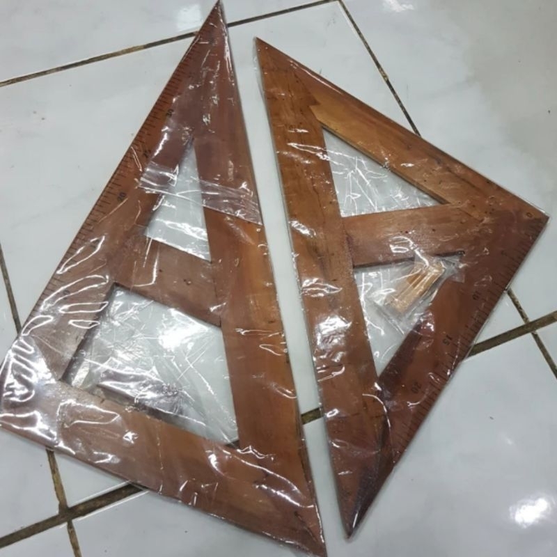 Jual Penggaris Kayu 1 Meter / Penggaris Set Kayu Segitiga / Busur Kayu ...