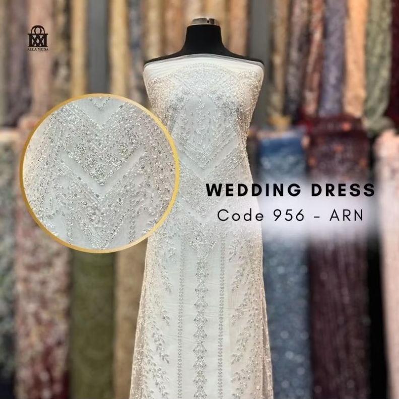 Jual Kain Brokat Payet Gaun Wedding/Kain Tulle Payet Premium Gaun ...