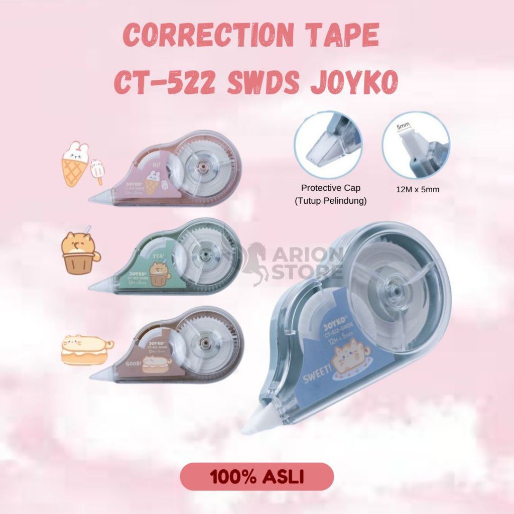 Jual [ARION STORE] CORRECTION TAPE JOYKO CT-522 SWDS / STIPO KERTAS ...