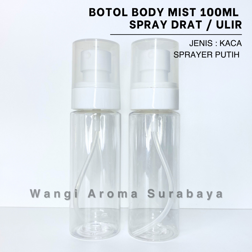 Jual Botol Spray Body Mist 100ML Putih Drat / Ulir - Botol Semprot ...