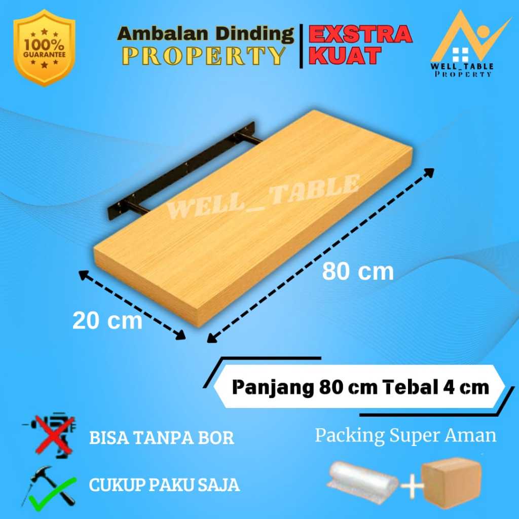 Jual Rak Ambalan Dinding Minimalis Exstra Lebar 20 cm Tebal 4 cm Kayu ...