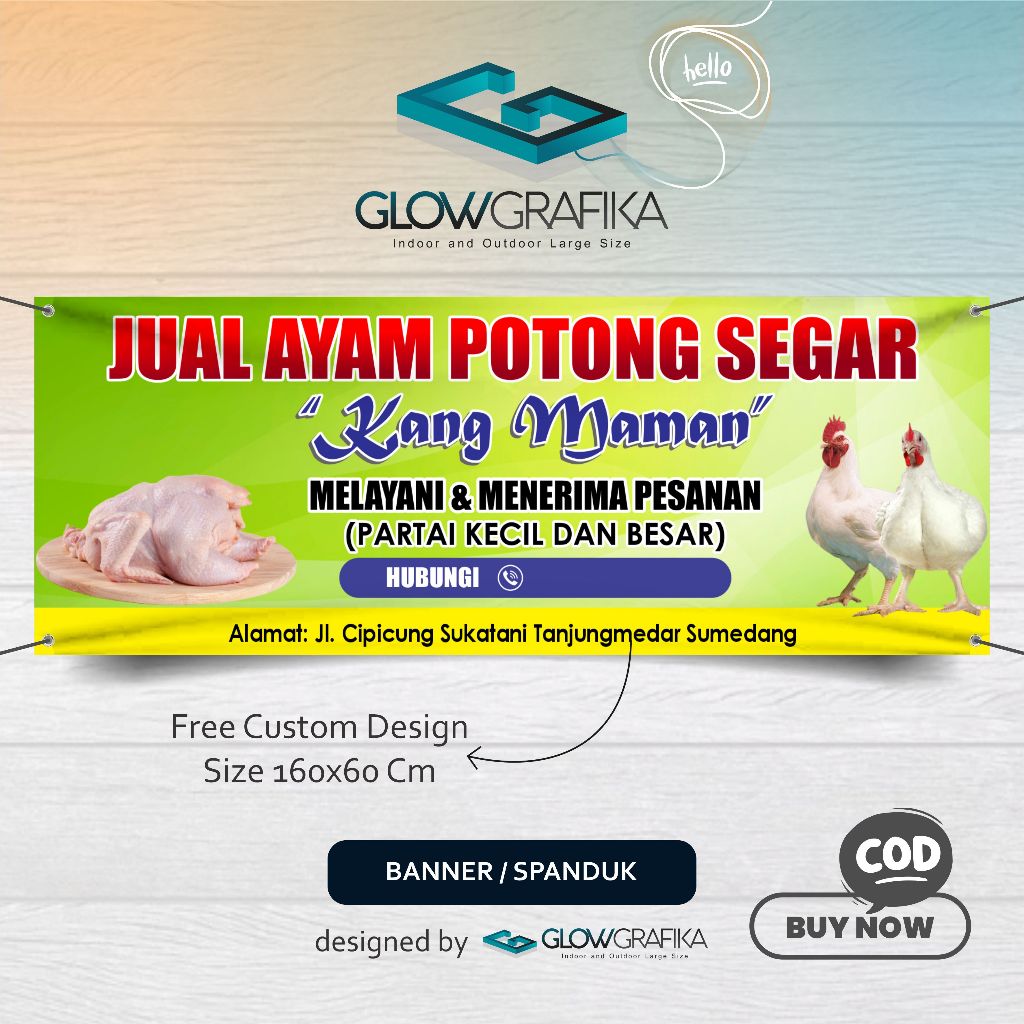 Jual Cetak Spanduk Banner Jual Ayam Potong Segar | Shopee Indonesia