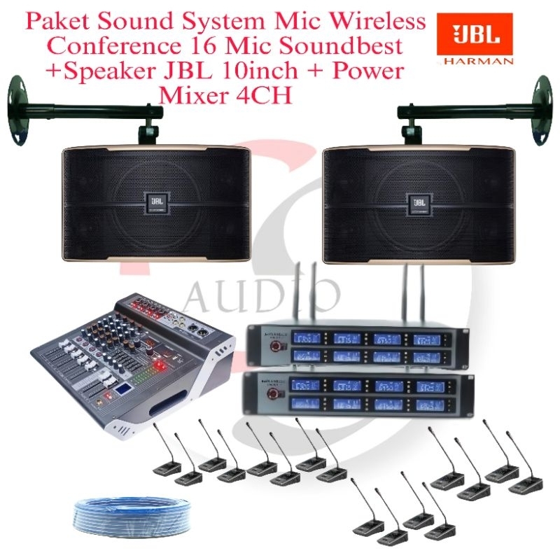 Jual paket Sound System Mic Wireless conference 16 mic soundbest 4 ...