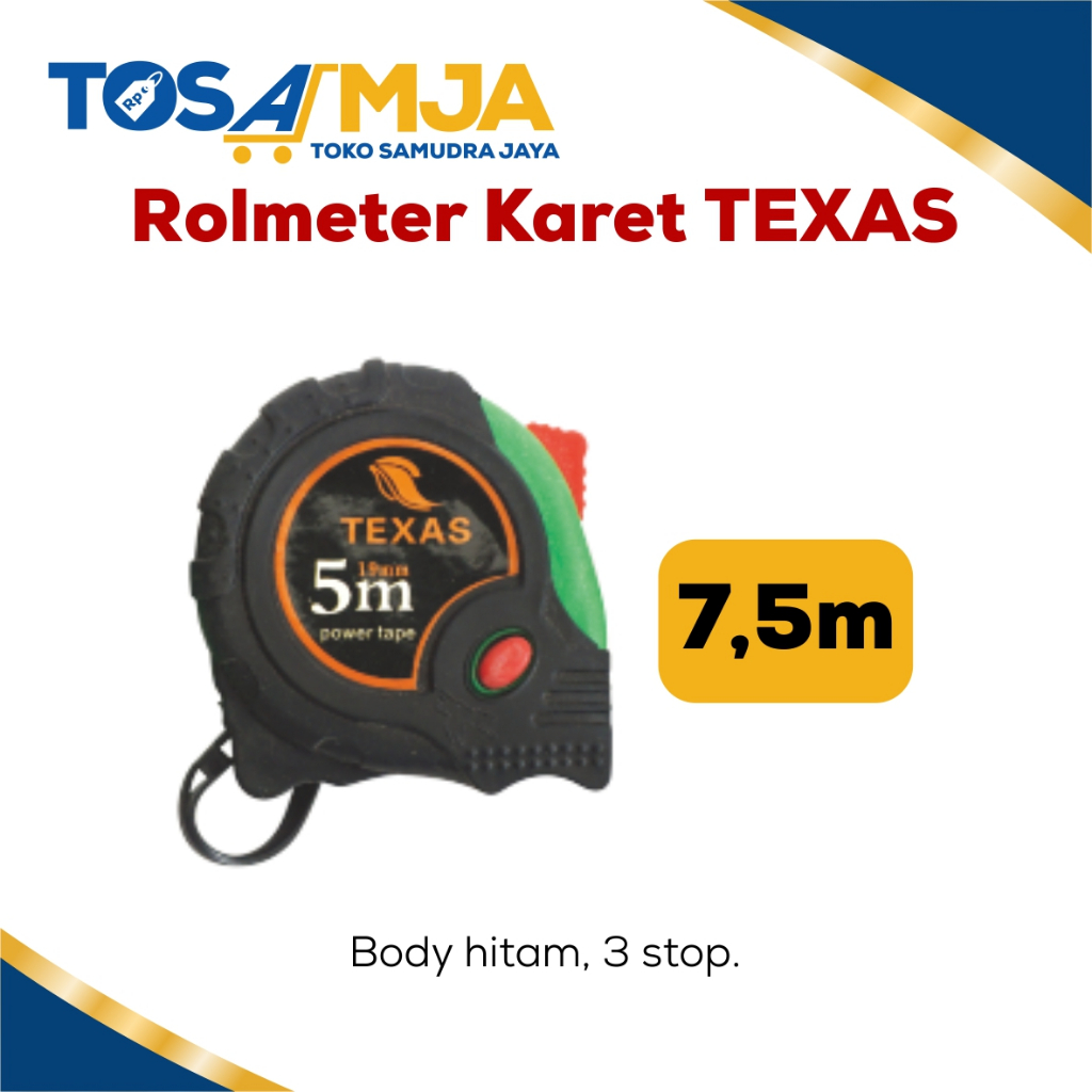 Jual ROLL METER KARET 3M / 5M / 7,5M TEXAS | Shopee Indonesia