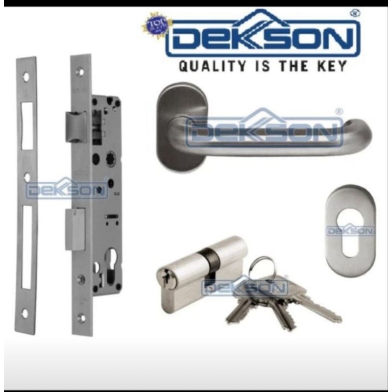 Jual 1 set kunci set dekson+cylinder 65m+handle oval dekson+body lock ...