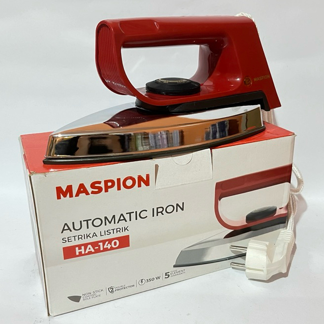 Jual Setrika Listrik Maspion HA-140 350W Panas Merata Anti Lengket Atur ...