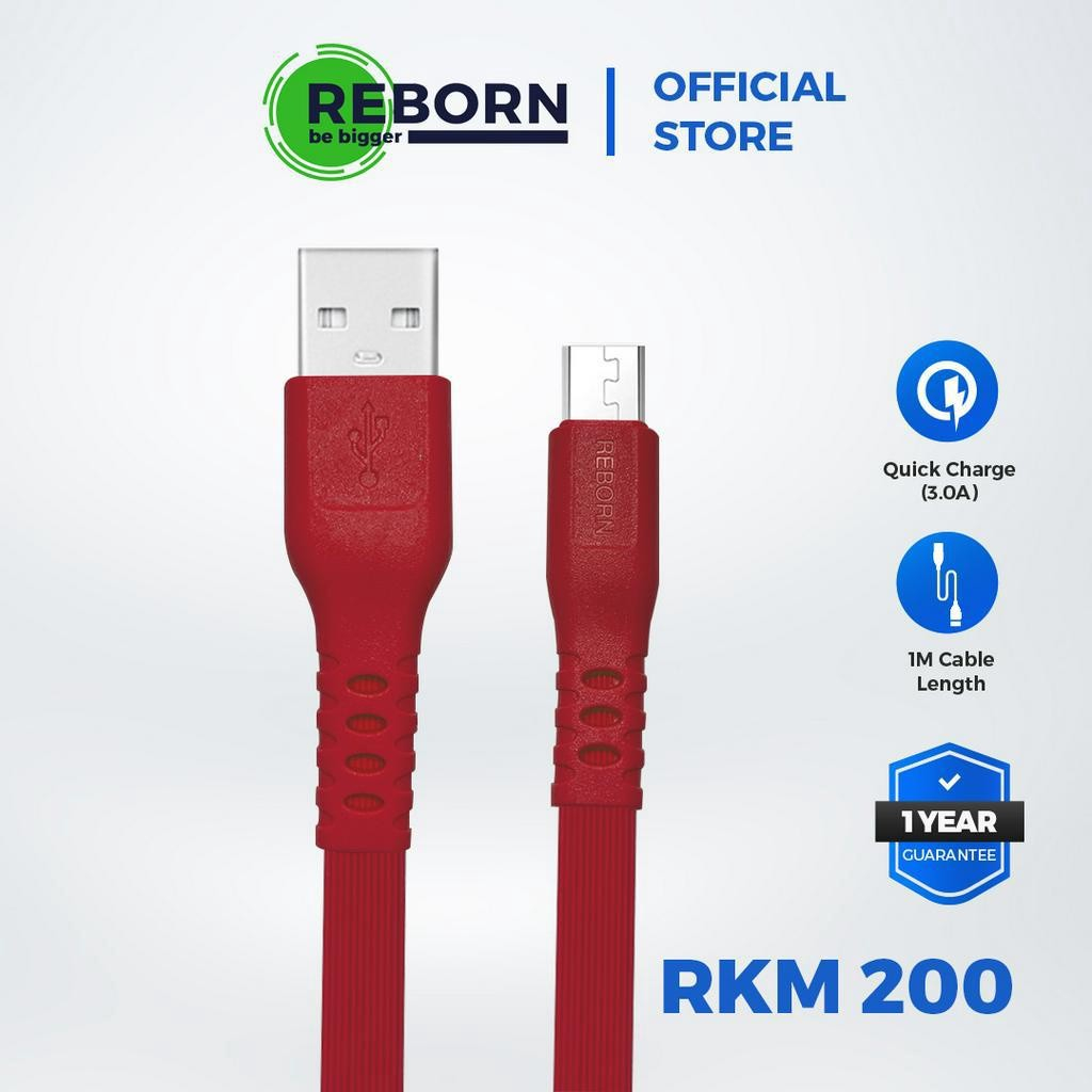 Jual Kabel Data Reborn RKM200 Micro USB Panjang 2meter Fast Charging ...