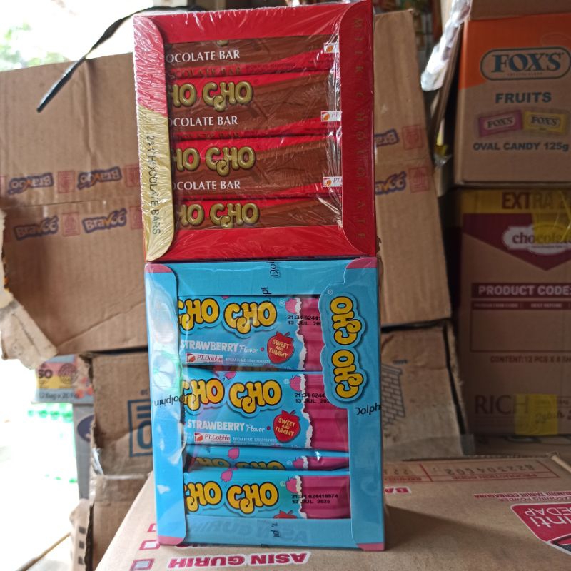 Jual Cho Cho Chocolate Bar Cokelat Strawberry Stroberi | Shopee Indonesia