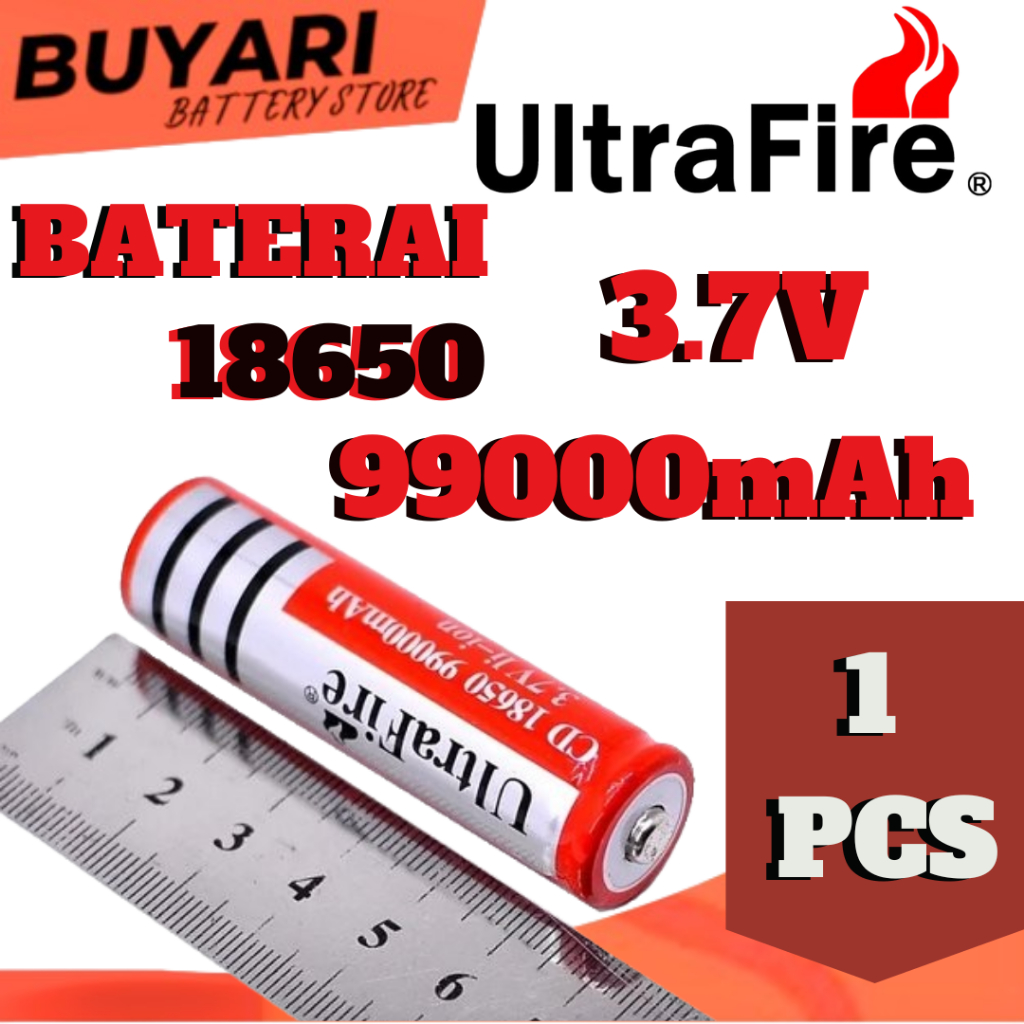 Jual Baterai Senter UltraFire Batre Li-ion 18650 3.7V 99000 mAhTIMBUL (1 PCS) - BRC 18650 ...
