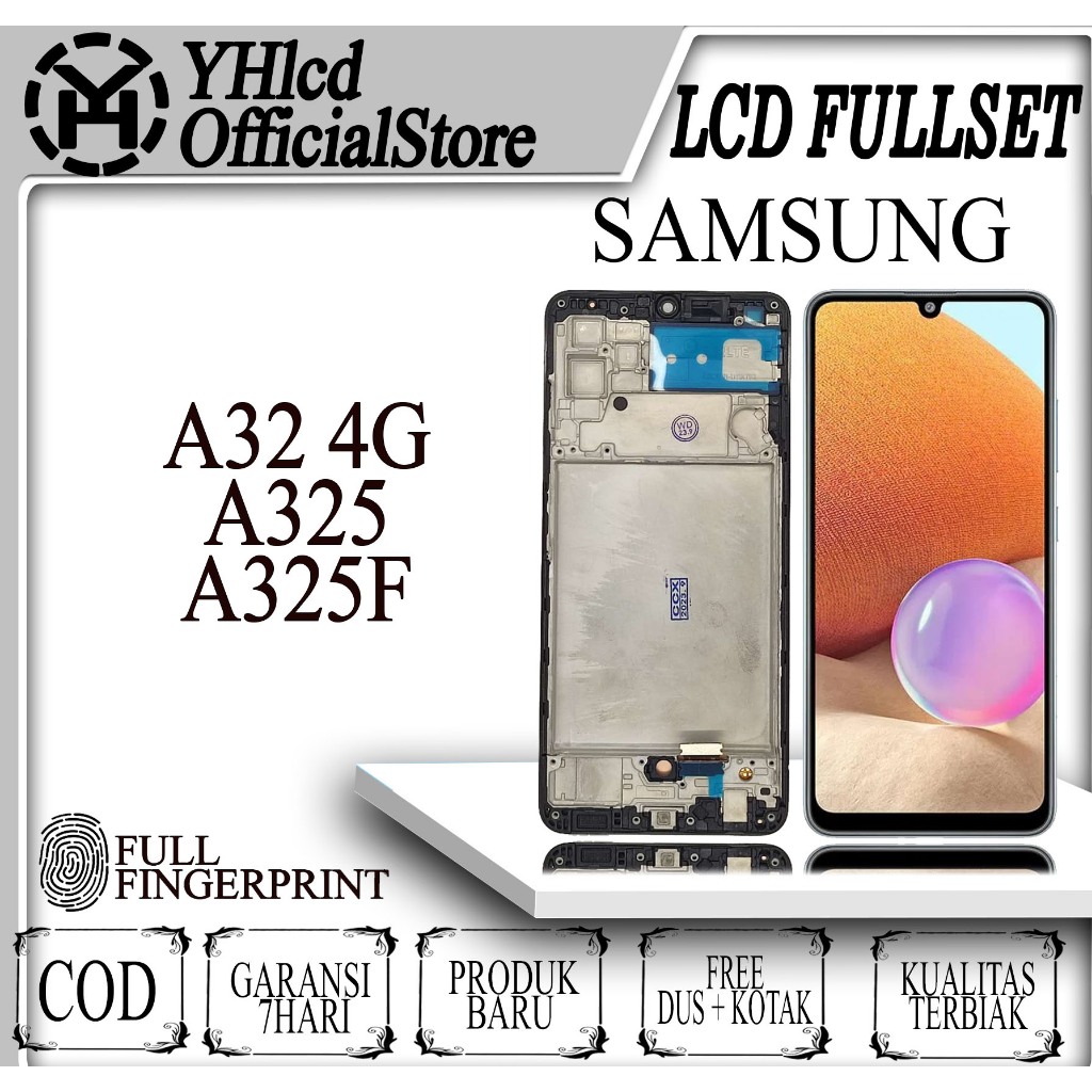 Jual LCD FULLSET TOUCHSCREEN PLUS FRAME SAMSUNG A32 4G / A325 / A325F FULL FINGER PRINT KUALITAS ...