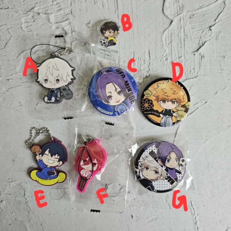 Jual official merch blue lock pin rubber isagi chigiri reo nagi bachira ...