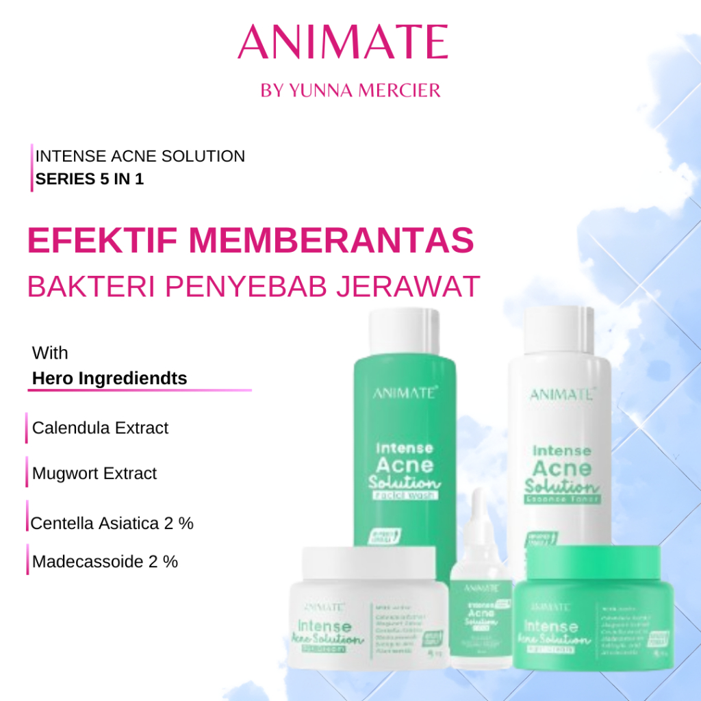 Jual PAKET ACNE FIGHTER (Animate Intense Acne Solution Series 5in1 ...