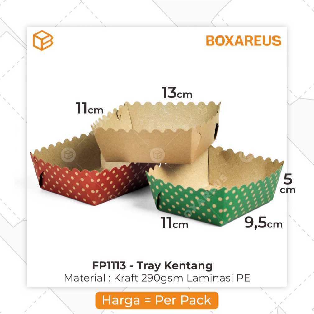 Jual Paper Tray Kentang Goreng French Fries Dim Sum takoyaki Nugget ...