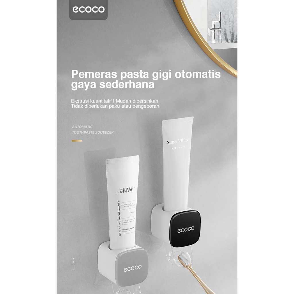 Jual ECOCO Minimalist Toothpaste Dispenser - Dispenser pasta gigi otomatis minimalis, tempat ...