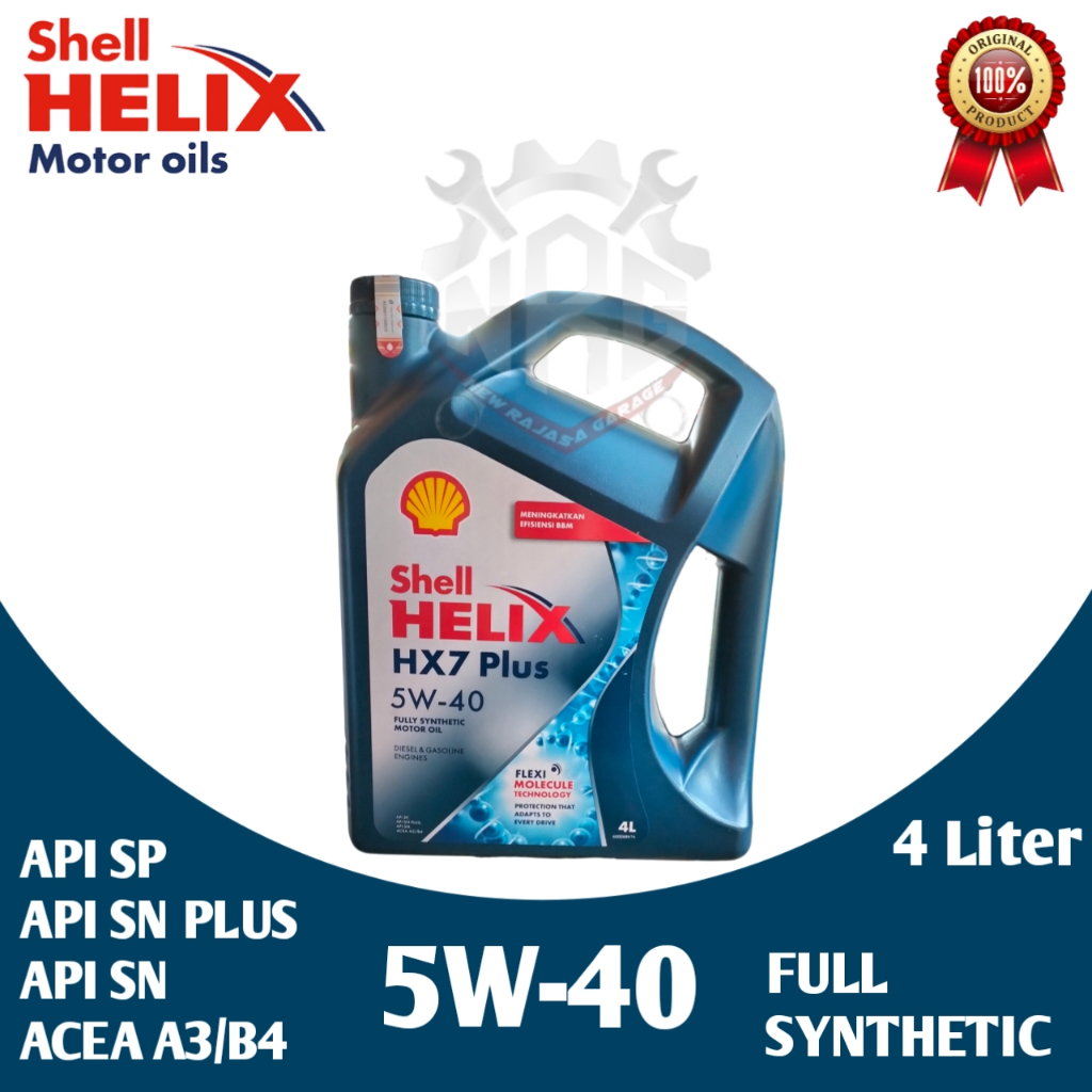 Jual Shell helix hx7 Plus sae 5w-40 4L cocok untuk mesin bensin turbo ...