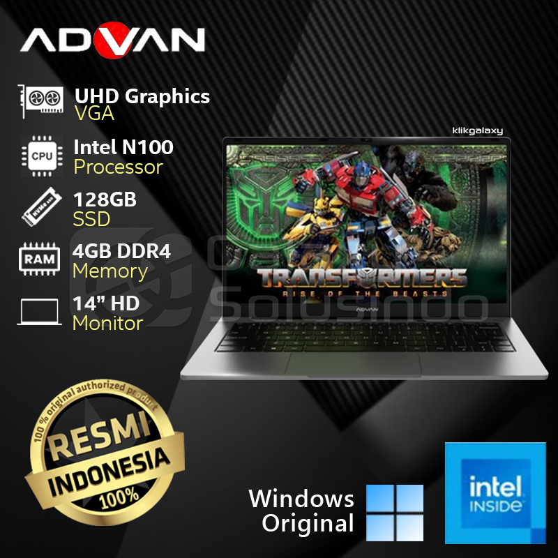 Jual ADVAN TBOOK X Transformer Intel Core N100 128GB Emmc + 4GB RAM Notebook Laptop | Shopee ...