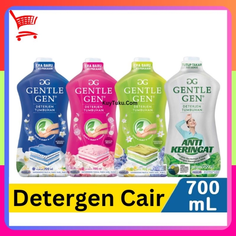 Jual Gentle Gen Detergen Cair Konsentrat Tumbuhan 700ml Biru Pink Hijau ...