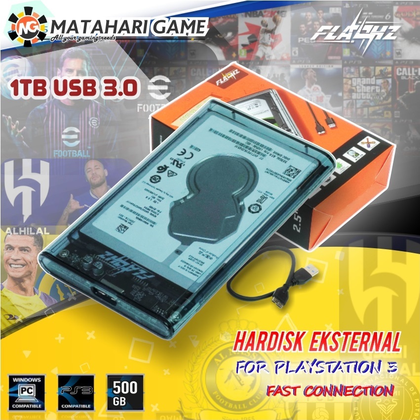 Jual 【 FLASHZ 】Hardisk Eksternal PS3 HDD 500GB USB3.0 Support PS 3 CFW ...