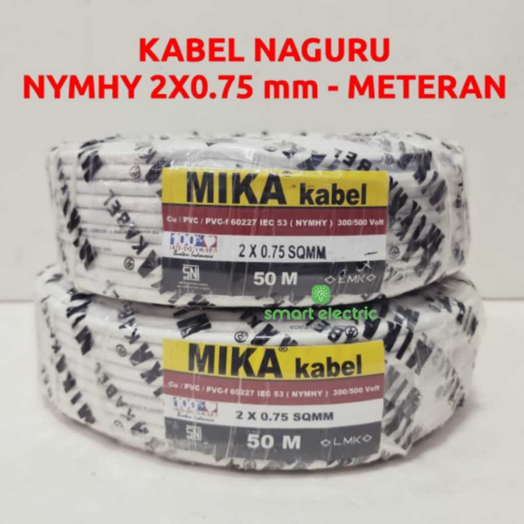 Jual Kabel Listrik Mika Serabut NYMHY 2x0.75mm Meteran Tembaga Murni SNI Murah | Shopee Indonesia