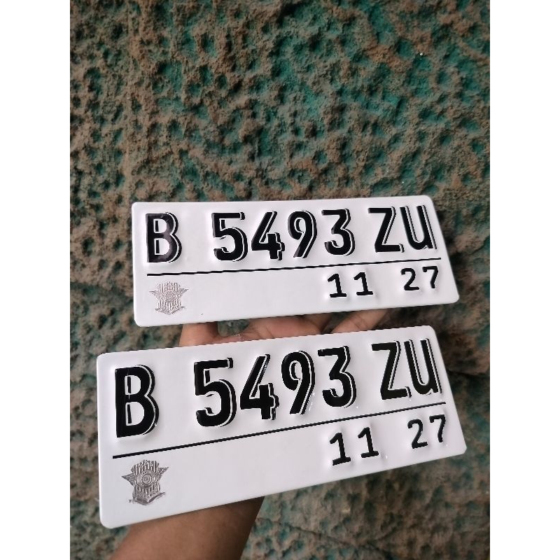 Jual Plat nomer Putih Font Baru Variasi Sepasang | Shopee Indonesia