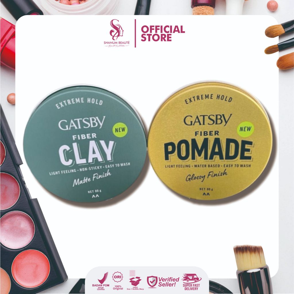Jual Gatsby Fiber Clay Pomade Extreme Hold Glossy Finish | Matte Finish ...