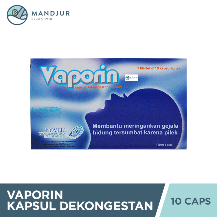 Jual Vaporin Kapsul Dekongestan Inhalasi Isi 10 Kapsul Lunak | Shopee ...