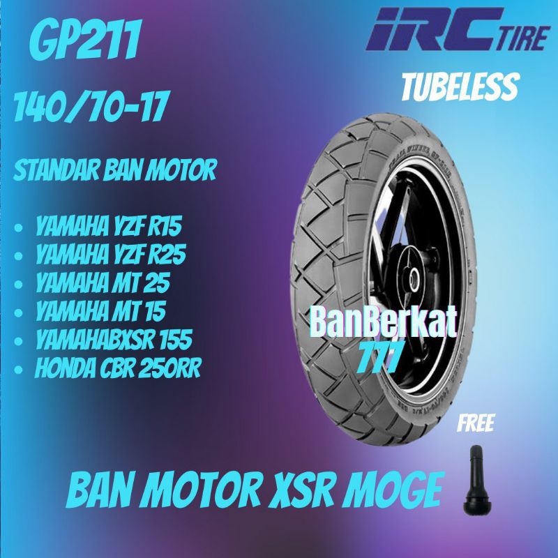 Jual PROMO Ban Motor Yamaha XSR155 Honda CB150X IRC GP-211 R 140/70 ...