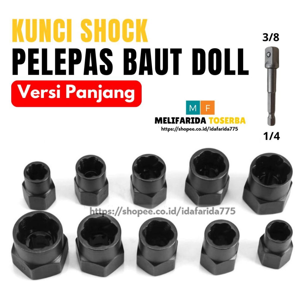 Jual Pembuka Baut Doll Rusak Tap Balik 10 Pcs 9mm-19mm Set Kunci Ring ...