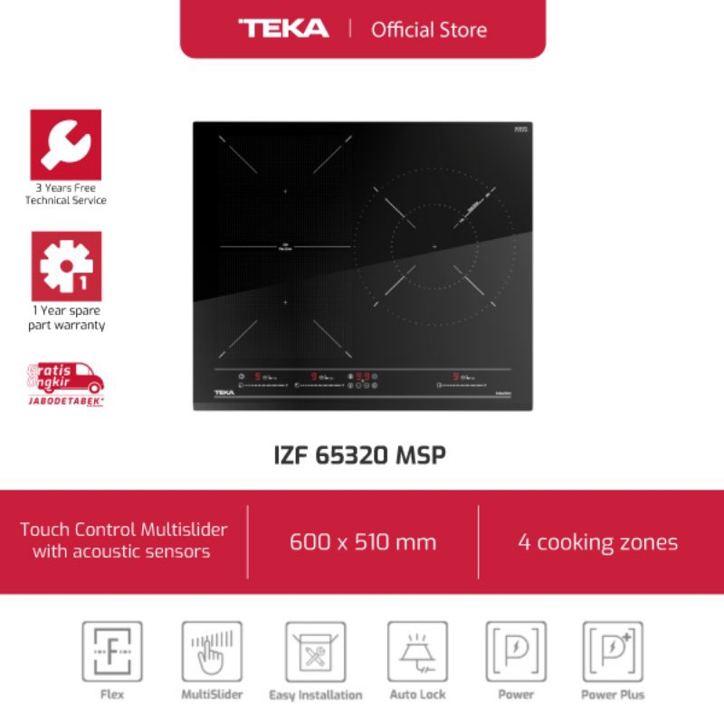 Jual Teka Kompor Tanam Listrik Induksi Flex IZF 65320 60cm Multislider ...