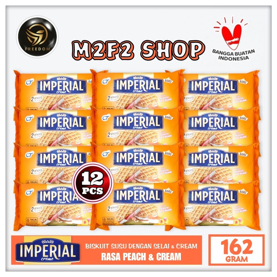 Jual Imperial Creme Peach | Biskuit Susu Selai Rasa Peach & Krim - 162 gr (Kemasan 12 Pcs ...