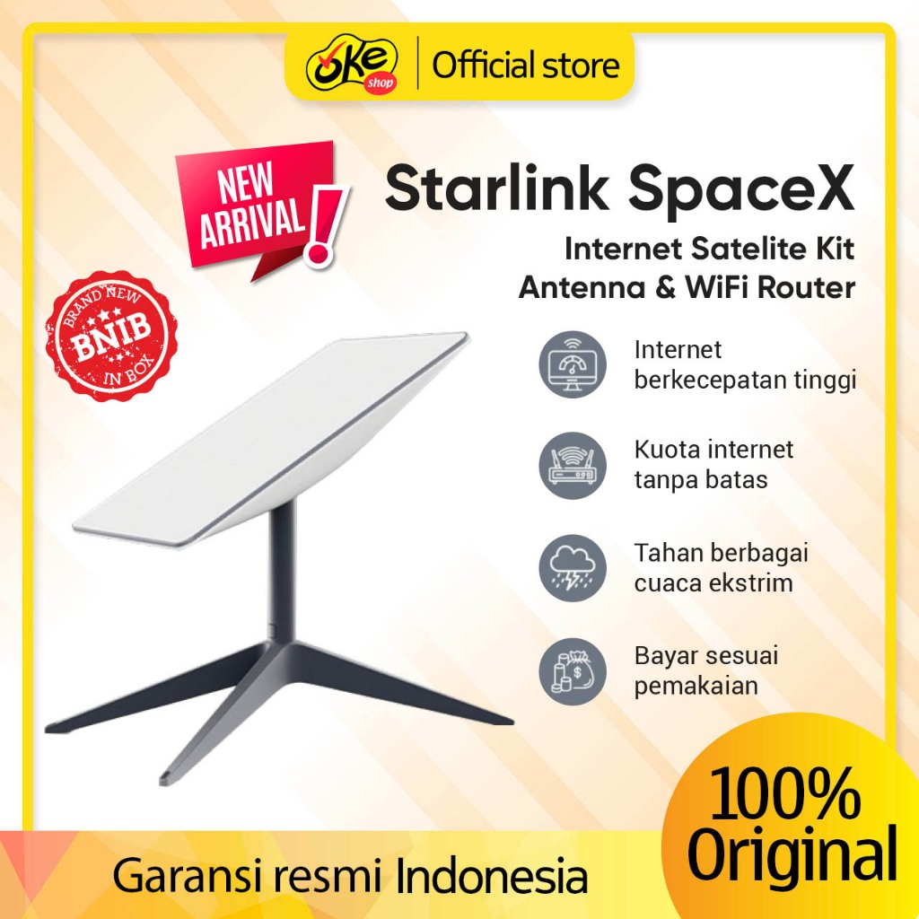 Jual STARLINK Standard Internet Kit Satellite Antenna & WiFi Router Kit ...