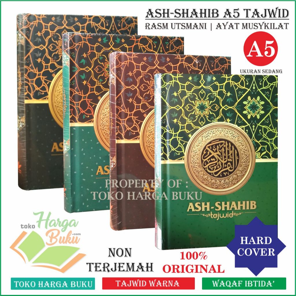 Jual NEW Al-Quran Ash-Shahib Tajwid A5 HC Non Terjemah Rasm Utsmani ...