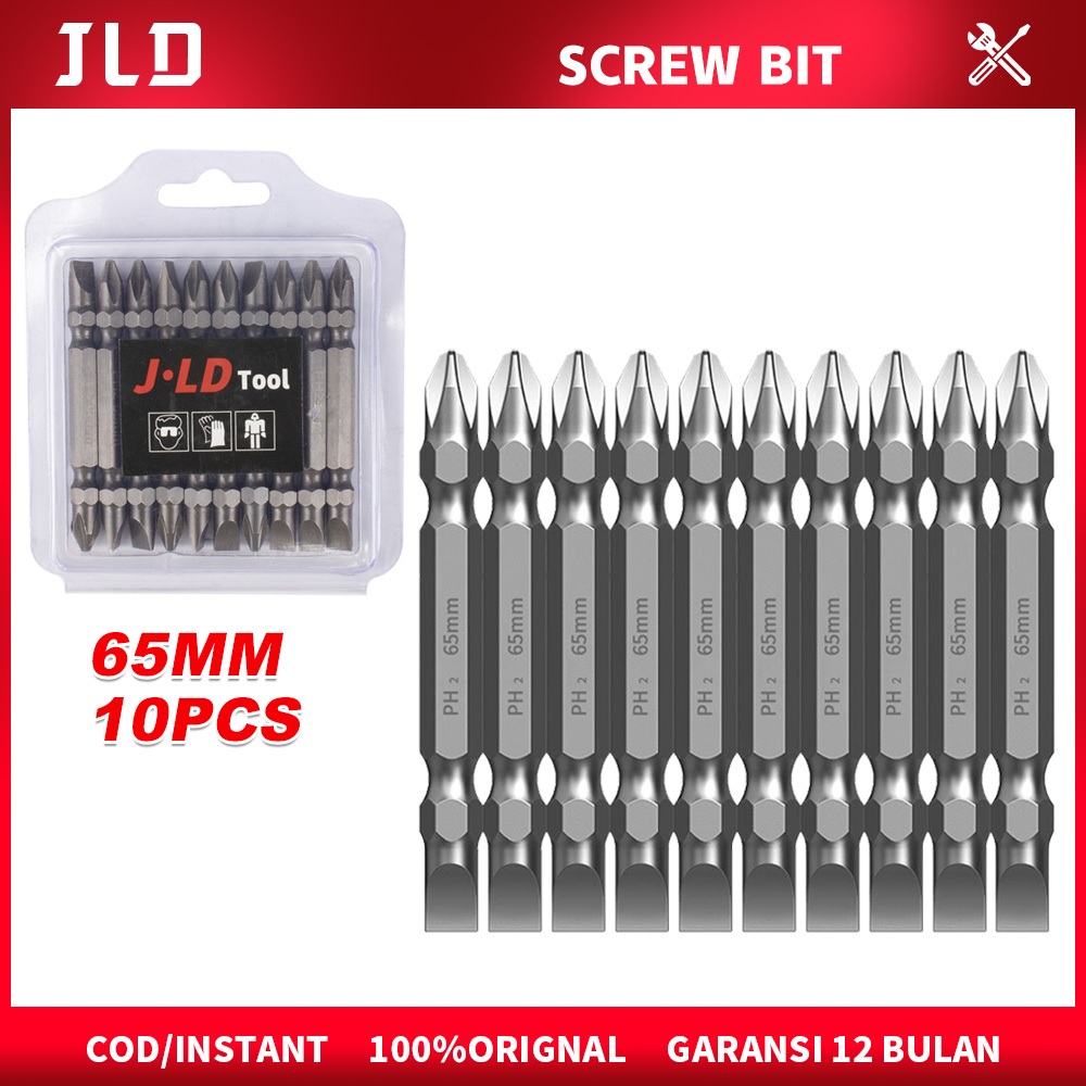 Jual JLD 10pcs Mata Obeng Angin Plus+Minus PH2X65mm Mata Bor ...