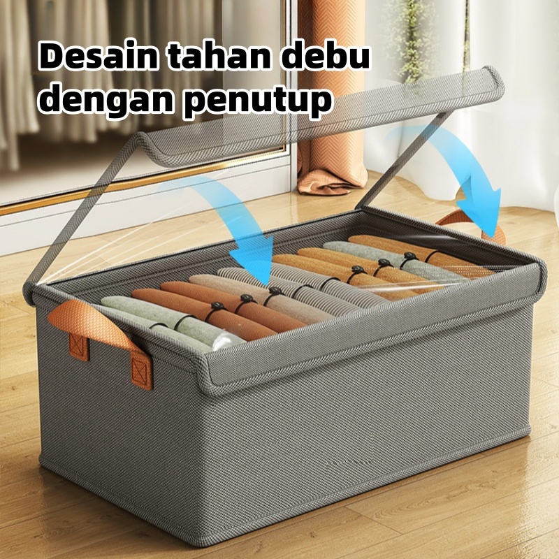 Jual dengan penutup tahan debu storage box Lipat kotak penyimpanan baju ...