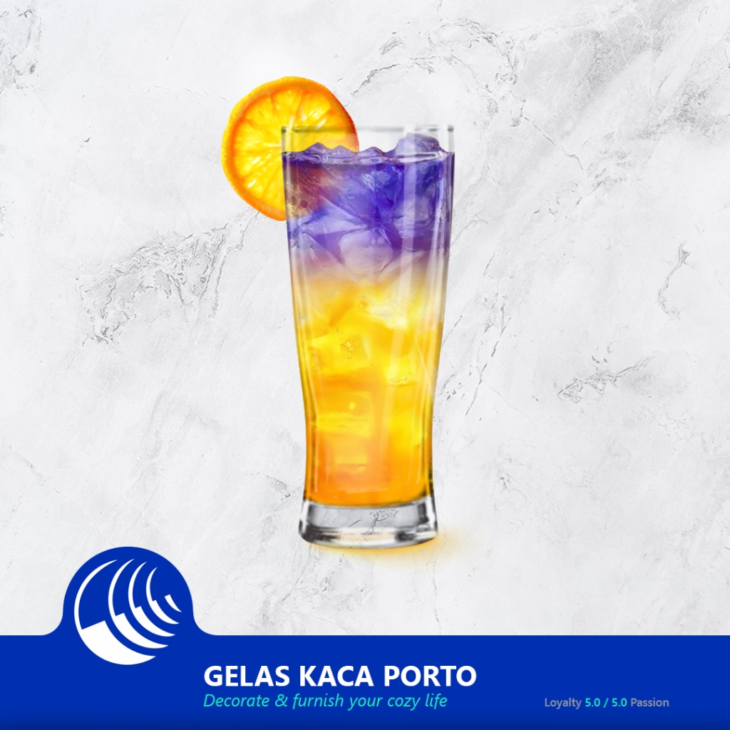 Jual Gelas Kaca Cantik Estetik / Gelas Cafe Restoran Porto 6Pcs ...