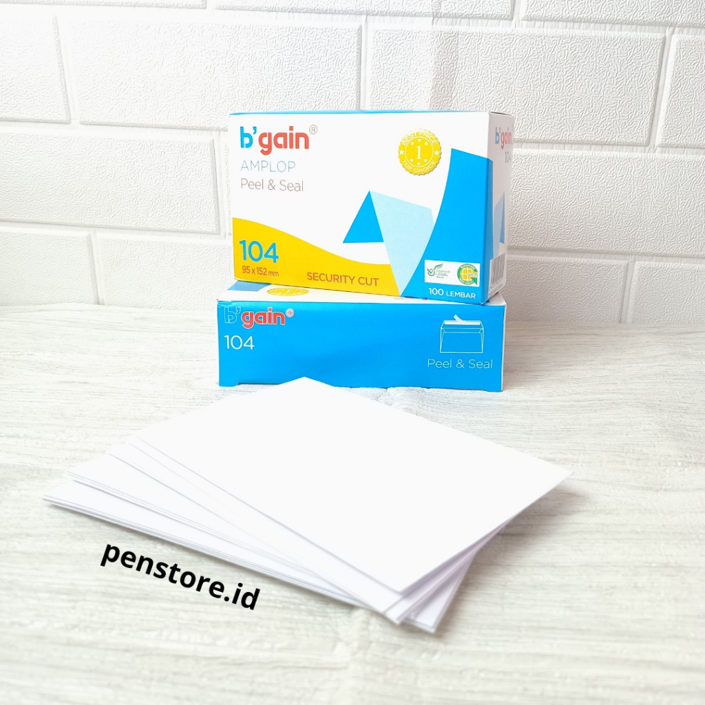 Jual (Pack = 100 lembar)Amplop B'gain No 104 (95x152)mm Peel & seal Isi ...