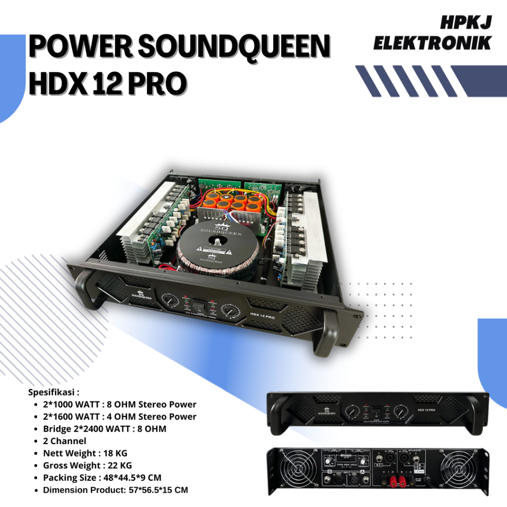 Jual Power Soundqueen HDX 12 PRO Power Amplifier HDX-12P SQ Sound Queen ...