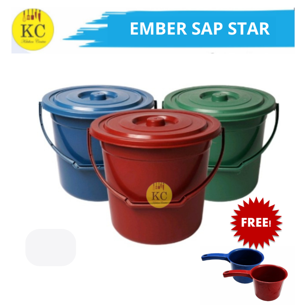 Jual Ember Plastik Gagang Warna Polos 3g 4g 6g Sap Star Polos /Tutup ...