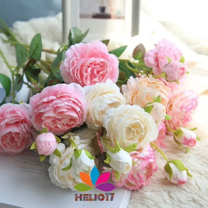 Jual helio17 - Bunga Peony 3cabang Tangkai Panjang 65cm /Tangkai ...