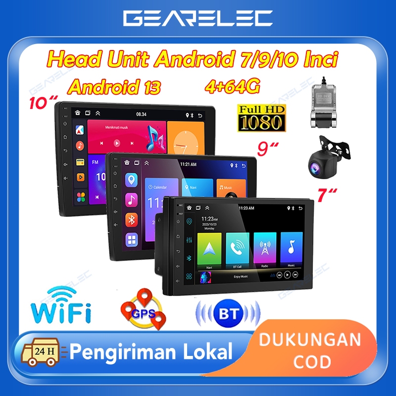 Jual GEARELEC Head Unit Android14 4G + 64G car radio Mobil Navigasi 7/9 ...